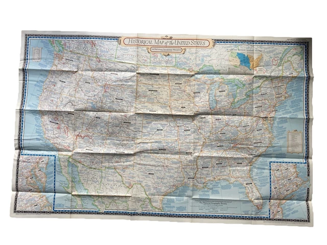 NATIONAL GEOGRAPHIC MAGAZINE Paper Map Historical Map Of The United ...
