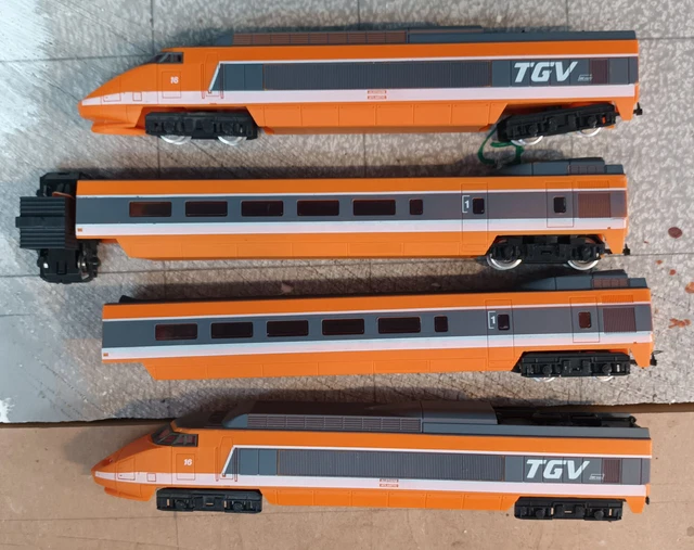 TGV ORANGE JOUEF 4 éléments --POUR PIÈCES UNIQUEMENT-- EUR 20,00 ...