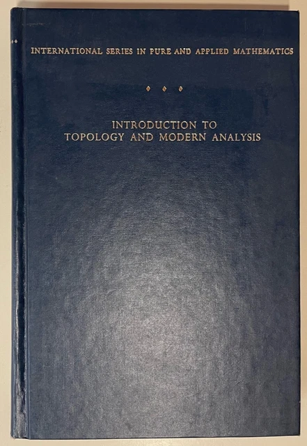 INTRO TO TOPOLOGY & Modern Analysis Simmons Series Pure &Applied Mathematics '63 £5.52 - PicClick UK