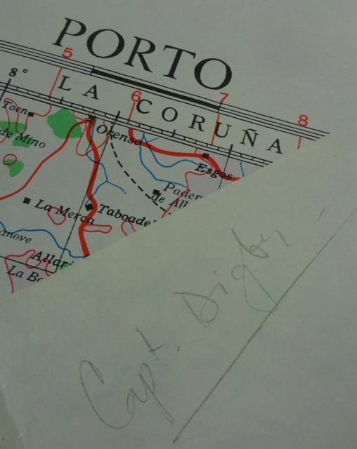 WW2 (1944) RAF map of PORTUGAL & SPAIN entitled "PORTO" (Named to ...