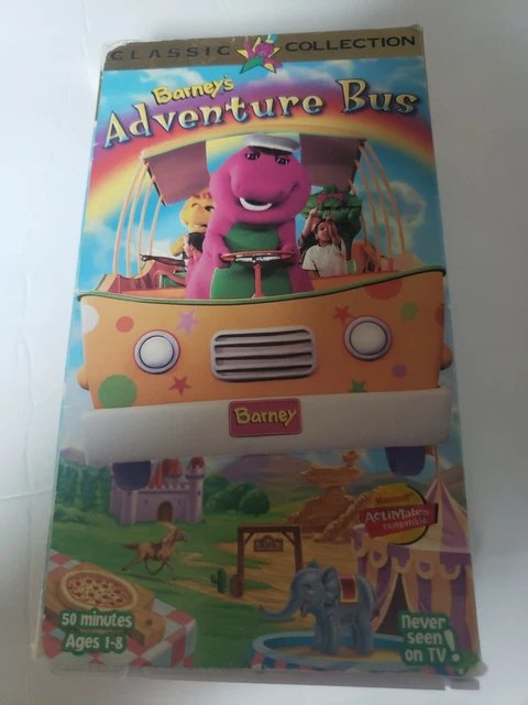 BARNEY'S ADVENTURE BUS Vhs Barney Home Video Classic Collection Purple ...