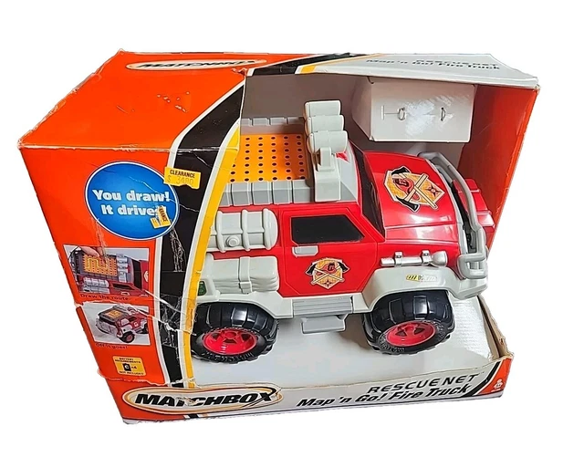 2000 MATCHBOX RESCUE Net Super-Blast Fire Truck Rare New In Box Fast ...