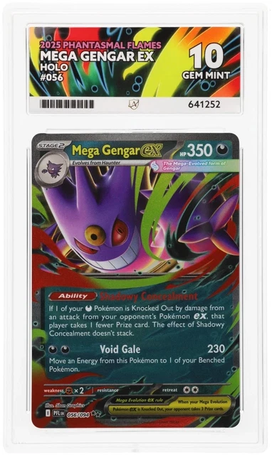 ACE 10 MEGA Gengar EX Phantasmal Flames 056/094 Perfect Ace Label ...