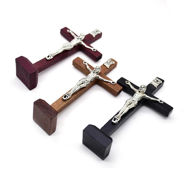 RELIGIOUS WOODEN CROSS Crucifix Jesus Statue Sculpture Table Centerpieces for £6.66 - PicClick UK
