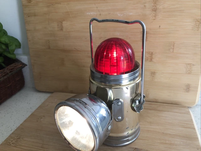 VINTAGE PIFCO EMPIRE Made Dome Red White Motorist Torch Light Lamp New ...