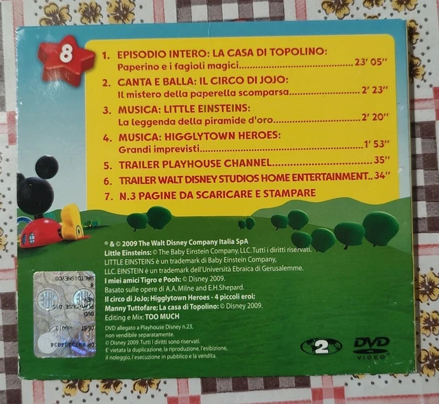 DISNEY PLAYHOUSE MAGAZINE DVD 8 topolino paperino pippo EUR 14,90 ...