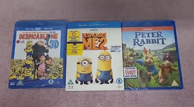 NEW AND SEALED - Despicable Me 1 & 2 And Peter Rabbit - Kids Bluray ...