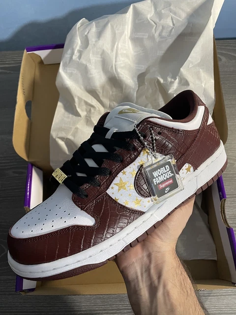 NIKE SB DUNK Low OG x Supreme Stars Barkroot Brown UK 7 / US 8 Brand ...