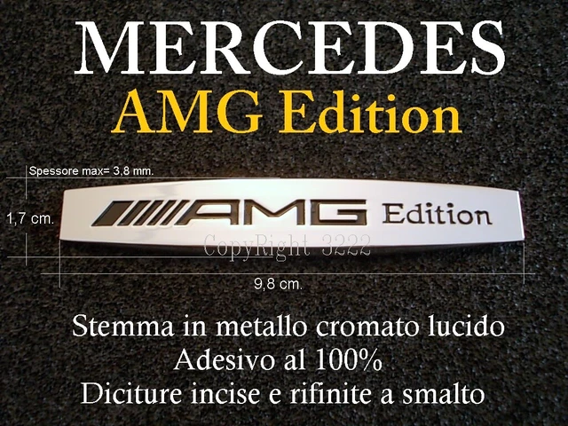 STEMMA METALLO CROMATO MERCEDES AMG EDITION Fregio bADGE Emblema ...
