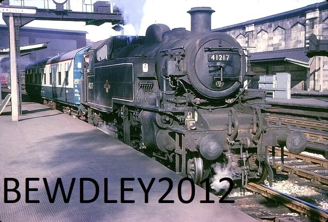 *ORIGINAL 35MM SLIDE* LMS IVATT 2MT TANK LOCO 41217 CARLISLE STATION 18 ...