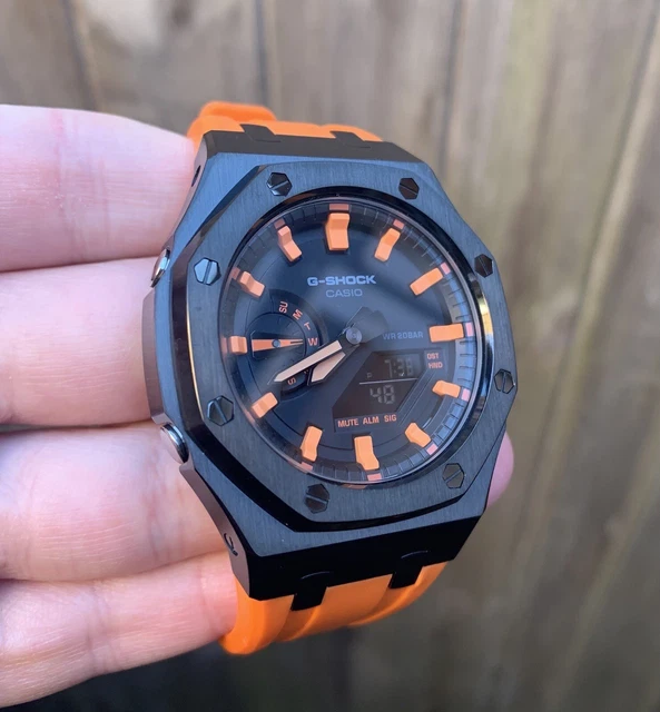 CASIO G SHOCK GA2100 Casioak AP Royal Oak Mod - Orange and Black £220. ...