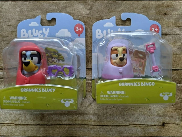 BLUEY GRANNIES FIGURES SET OF 2 Granny Bluey Bingo Grabber Glasses NEW ...