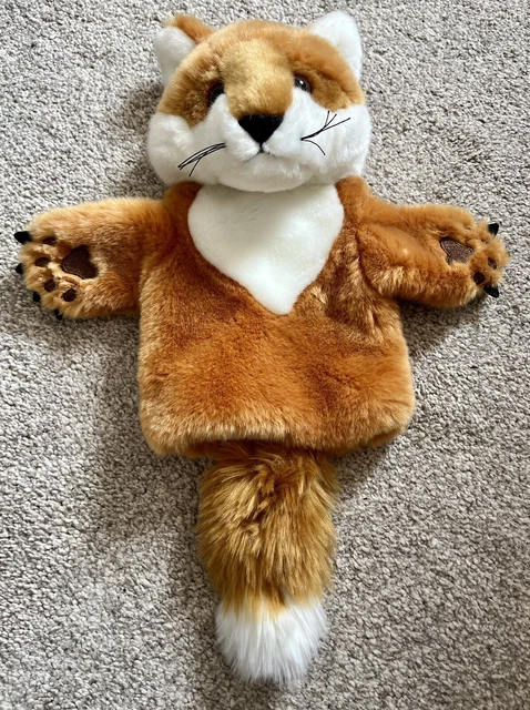 VINTAGE THE PUPPET Company Fox Dog Hand Puppet - Brown Plush Soft Toy ...