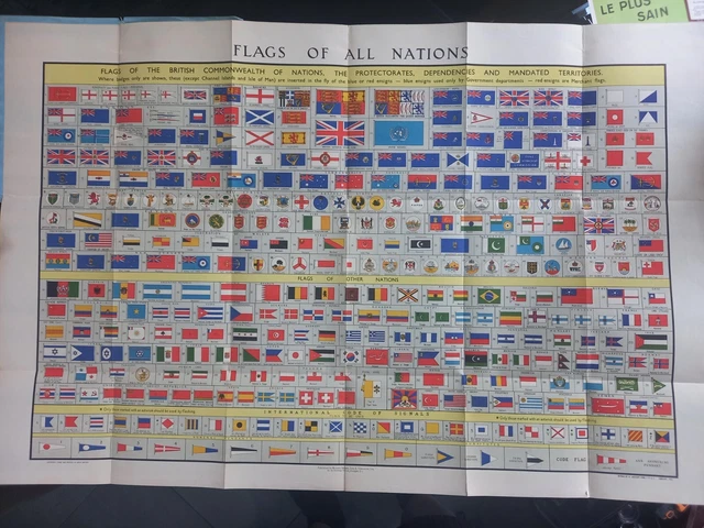 DÉPLIANT CARTE MAP Flags of the British Commonwealth Nations 1952 EUR ...
