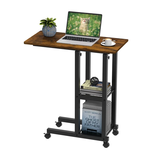 BEISTELLTISCH MIT ROLLEN Laptoptisch Computertisch Höhenverstellbar Schreibtisch EUR 52,00 ...
