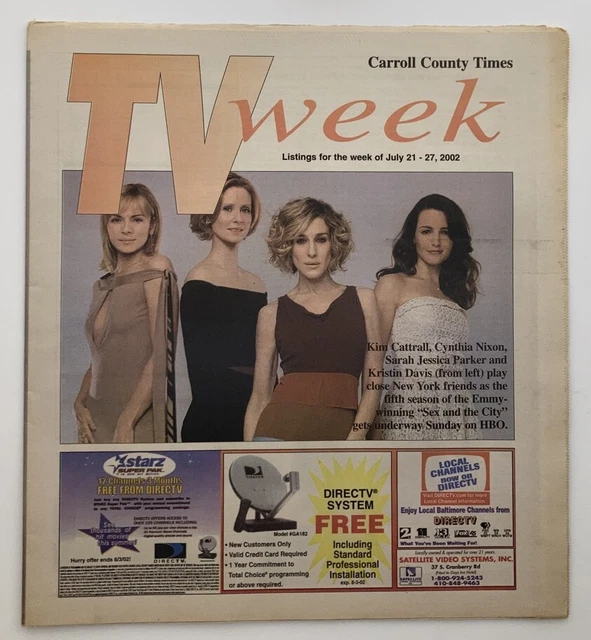 TV WEEK MAGAZINE July 21 2002 Kim Cattrall, Sarah Jessica Parker No ...