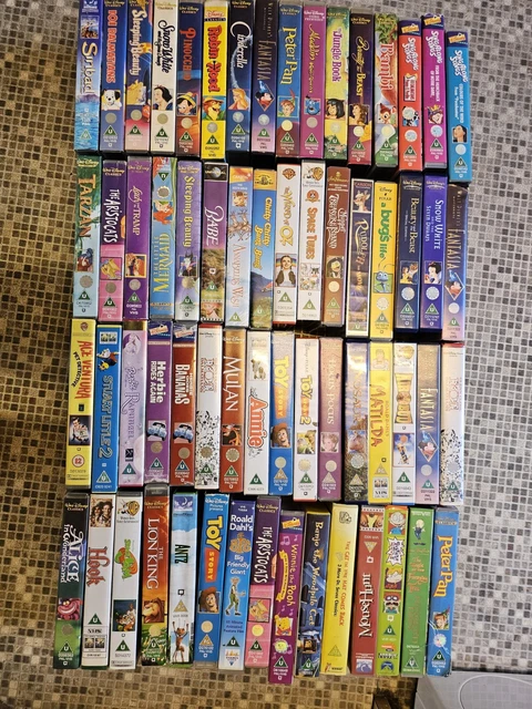 OVER 60 JOBLOT Bundle VHS Pal Videos Kids Children's Mainly DISNEY ...