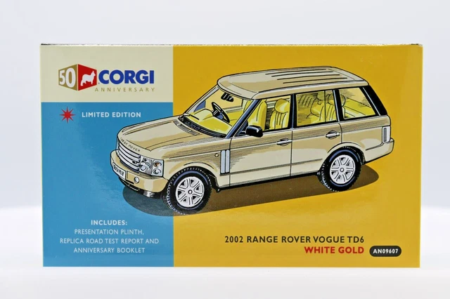 CORGI VANGUARDS AN09607: 2002 Range Rover Vogue TD6 White Gold Ltd Ed ...