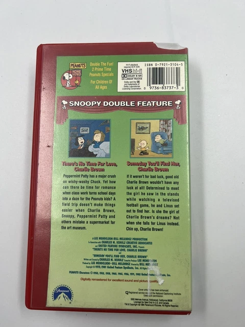 SNOOPY DOUBLE FEATURE Vhs No Time For Love & Someday You’ll Find Her ...