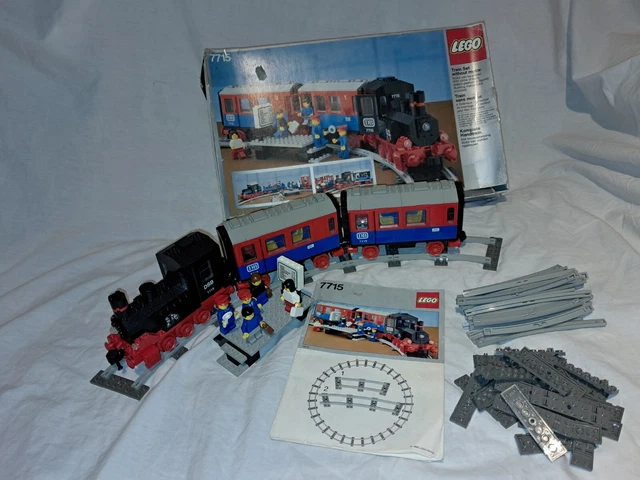 VINTAGE 1985 LEGO 7715 PUSH-ALONG PASSENGER STEAM TRAIN COMPLET BOÎTE ...