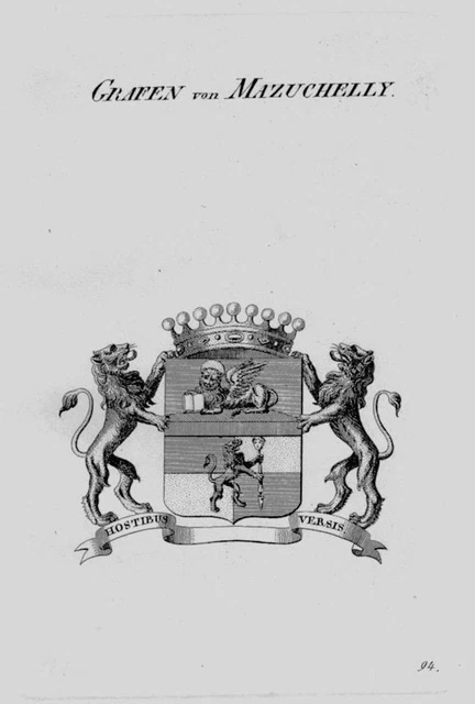 1820- MAZUCHELLY WAPPEN Adel coat of arms heraldry Heraldik crest ...