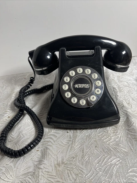 VINTAGE METROPOLIS PHONE. Black Push Button Rotary Dial. SW2504 Conair ...