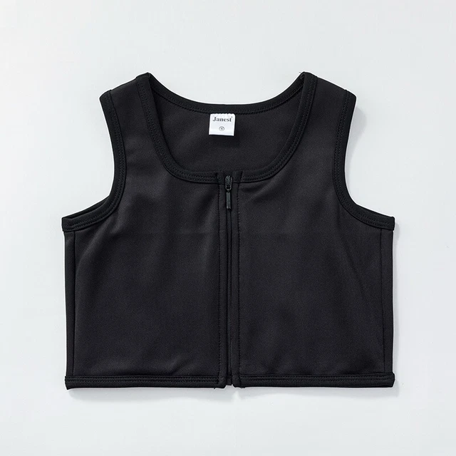 WOMEN LESBIAN ZIP Breast Chest Binder Tomboy FTM Bandage Boob Vest Crop ...