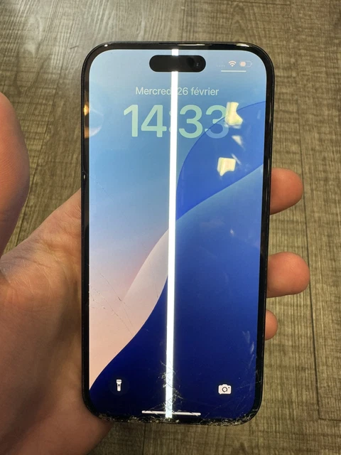 APPLE IPHONE 16 Noir 128gb Écran Cassé Et Bande Sur L’écran EUR 1,00 - PicClick FR