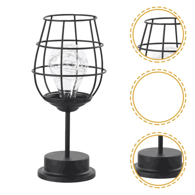 RUSTIC TABLE LAMP Reading Lamp Wire Cage Table Lamp Industrial Bedside ...
