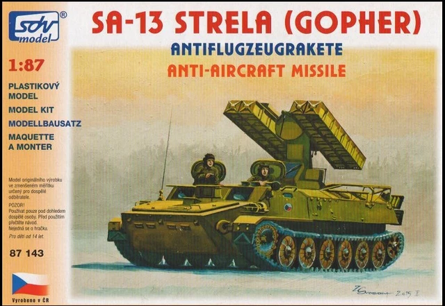 FLUGABWEHRSYSTEM STRELA, SA13 , DDR, NVA ,SDV 87143, Plastikbausatz 1/ ...
