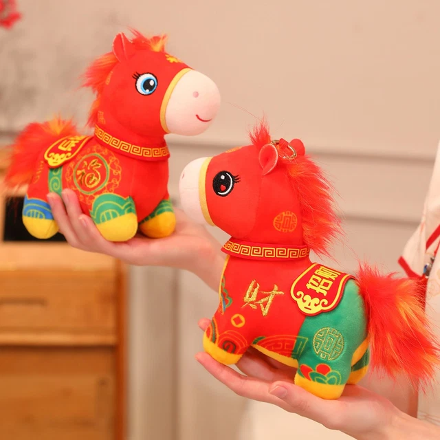 CHINESE STYLE YEAR Of The Horse Plush Toy With Pp Cotton Fill For Gift ...