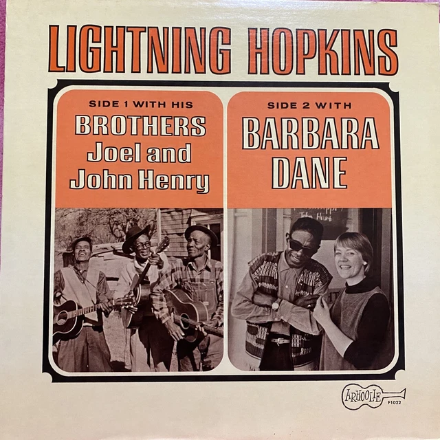 LIGHTNING HOPKINS WITH His Brothers And Barbara Dane LP ARHOOLIE F 1022 ...