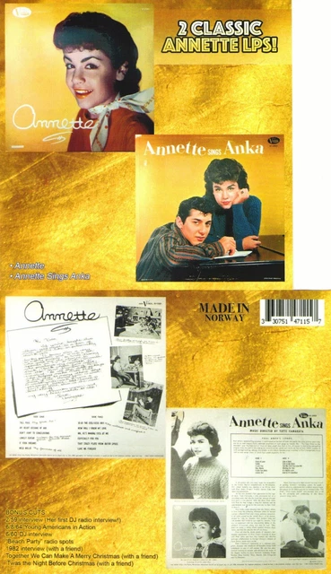 ANNETTE FUNICELLO-ANNETTE/ANNETTE SINGT Anka-2 Auf Einer Cd - Neu Imp ...