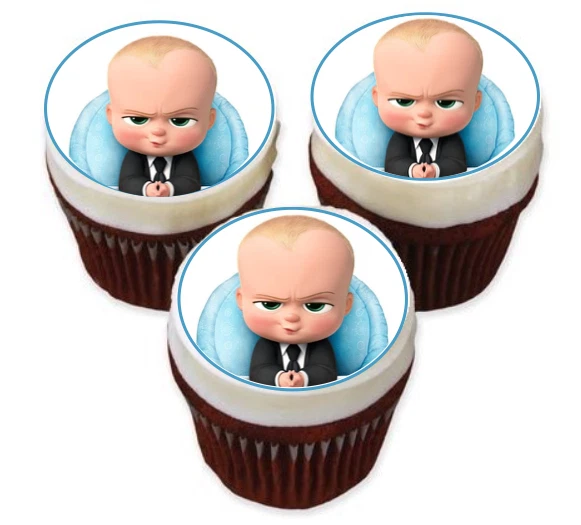 ~ BOSS BABY Edible Cupcake Toppers x 15 Icing Image Prints Cup Cake ...