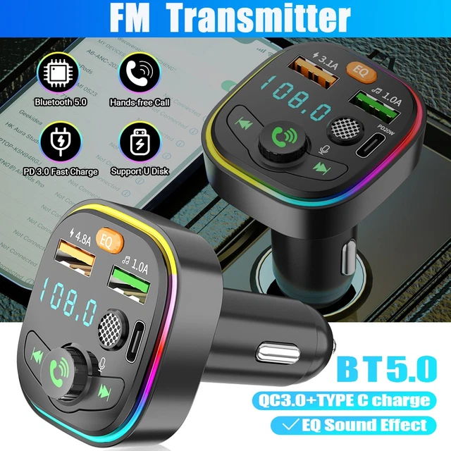 2025 WIRELESS CAR FM Transmitter Bluetooth MP3 Player Radio USB Charger ...