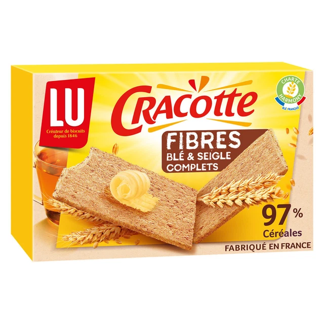 LOT DE 5 - LU - Cracotte Fibres Biscottes au blé et au seigle - boîte ...