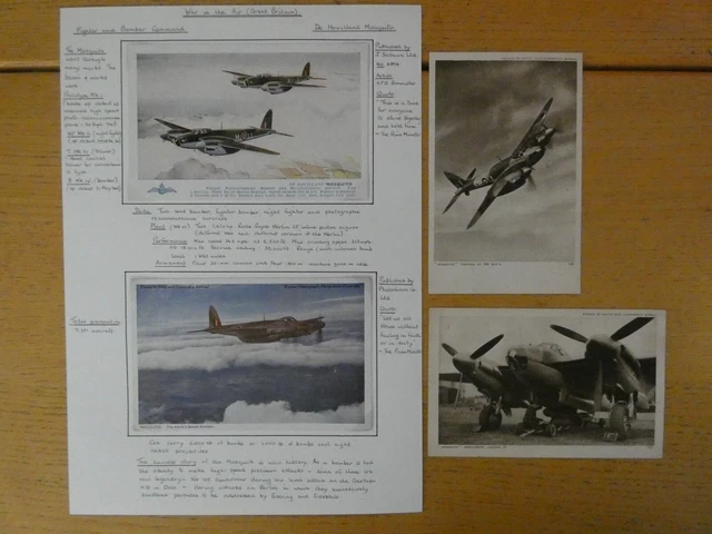WW2 4 ORIGINAL photo cards De Havilland Mosquito Photochrom & J Salmon ...
