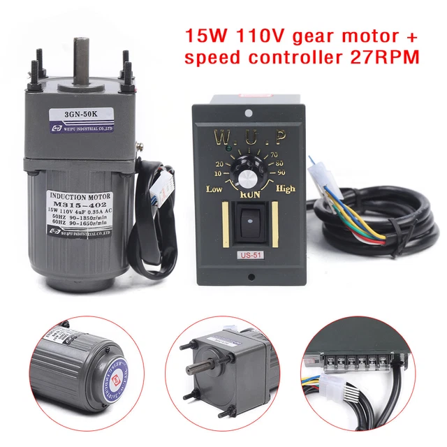 27 RPM HIGH Torque Gear Motor AC Electric Motor Variable Speed ...