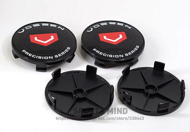 4PCS 68MM VOSSEN Logo Wheel Center Caps Hubcaps Rim Caps Badges Black ...