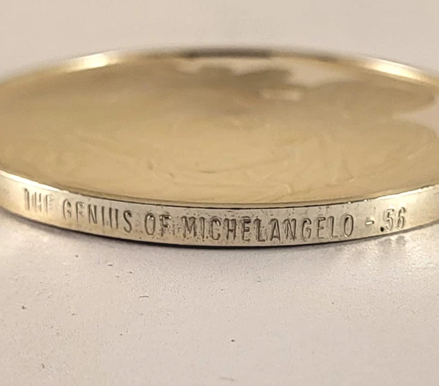 GENIUS OF MICHELANGELO Sterling Franklin Mint "MADONNA / STAIRS" Token ...
