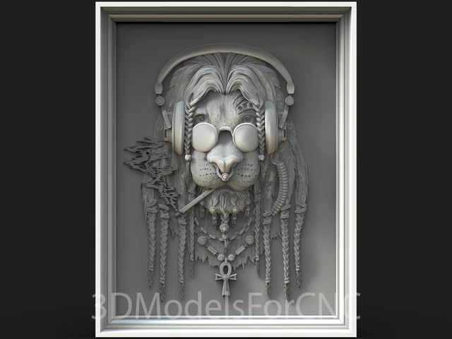 3D MODEL STL File for CNC Router Laser & 3D Printer Lion Smoking £2.49 - PicClick UK