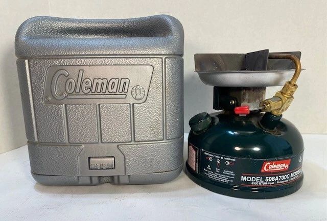 COLEMAN SINGLE BURNER Stove Model 508A700C with Carry Case dated 1-91 ...
