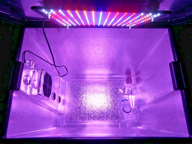STEALTH GROW BOX Cabinet, LED Light Panel, Active Carbon Filter & Timer ...