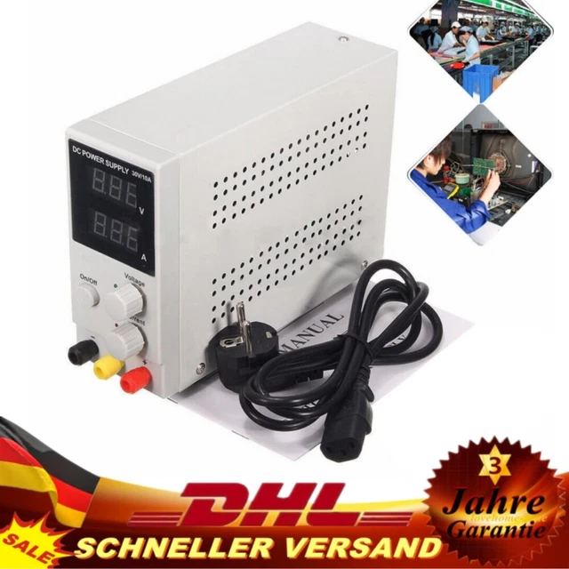 REGELBARES DC LABORNETZGERÄT 0-30V 0-10A Labornetzteil Netzgerät ...