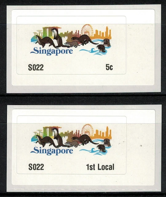 SINGAPORE 2024 OTTERS Design Sam Frama Machine No. S022 Postage Labels 2 Stamps EUR 0,98 ...