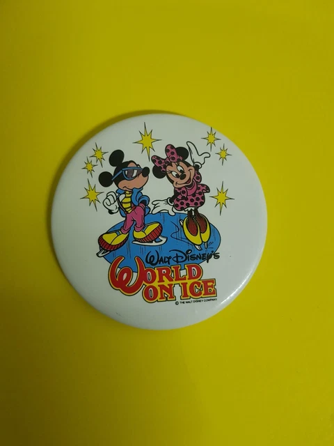 VINTAGE WALT DISNEY World On Ice Mickey & Minnie Mouse Pinback Button ...