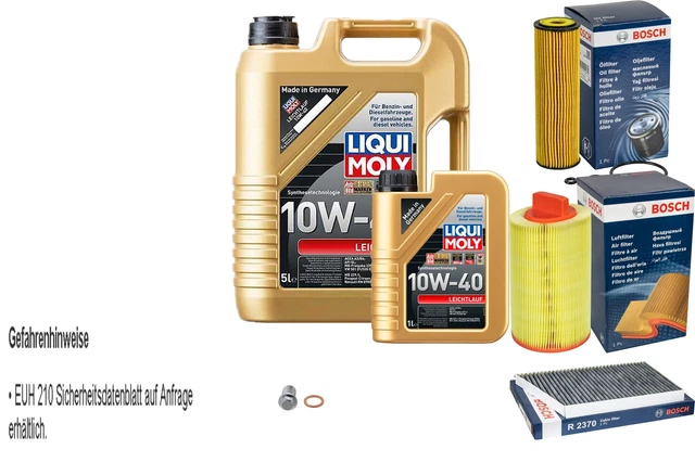 BOSCH KIT D'INSPECTION 6L Liqui Moly Bon fonctionnement 10W-40 pour EUR 111,93 - PicClick FR