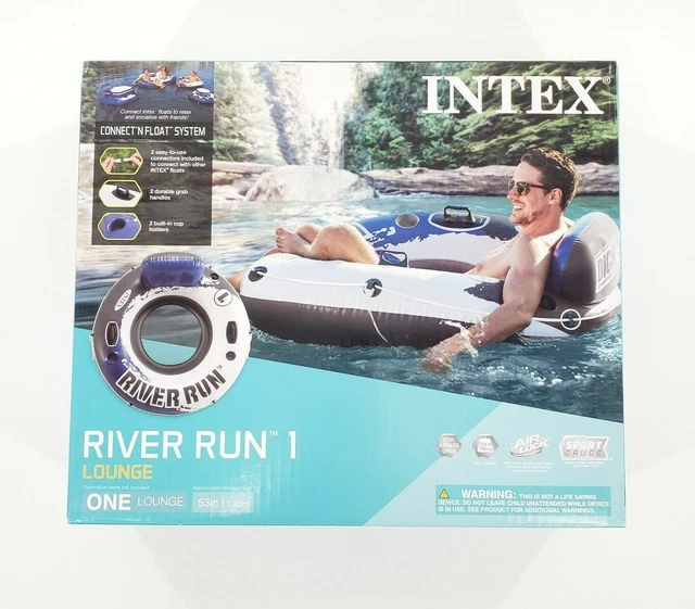 INTEX RIVER RUN 1 Person Inflatable Floating Water Tube Raft for Lake ...