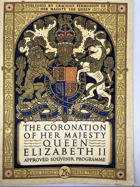 CORONATION OF QUEEN Elizabeth II Approved Souvenir Programme 1953 UK ...
