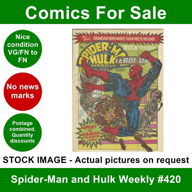 SPIDER-MAN AND HULK Weekly #420 comic - VG/FN clean 1981 - Marvel UK ...